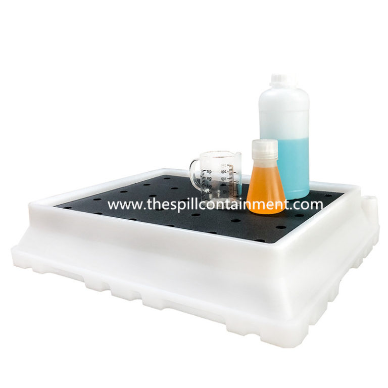 Tabletop Chemical Spill Containment Tray with Drain | The Spill Containment